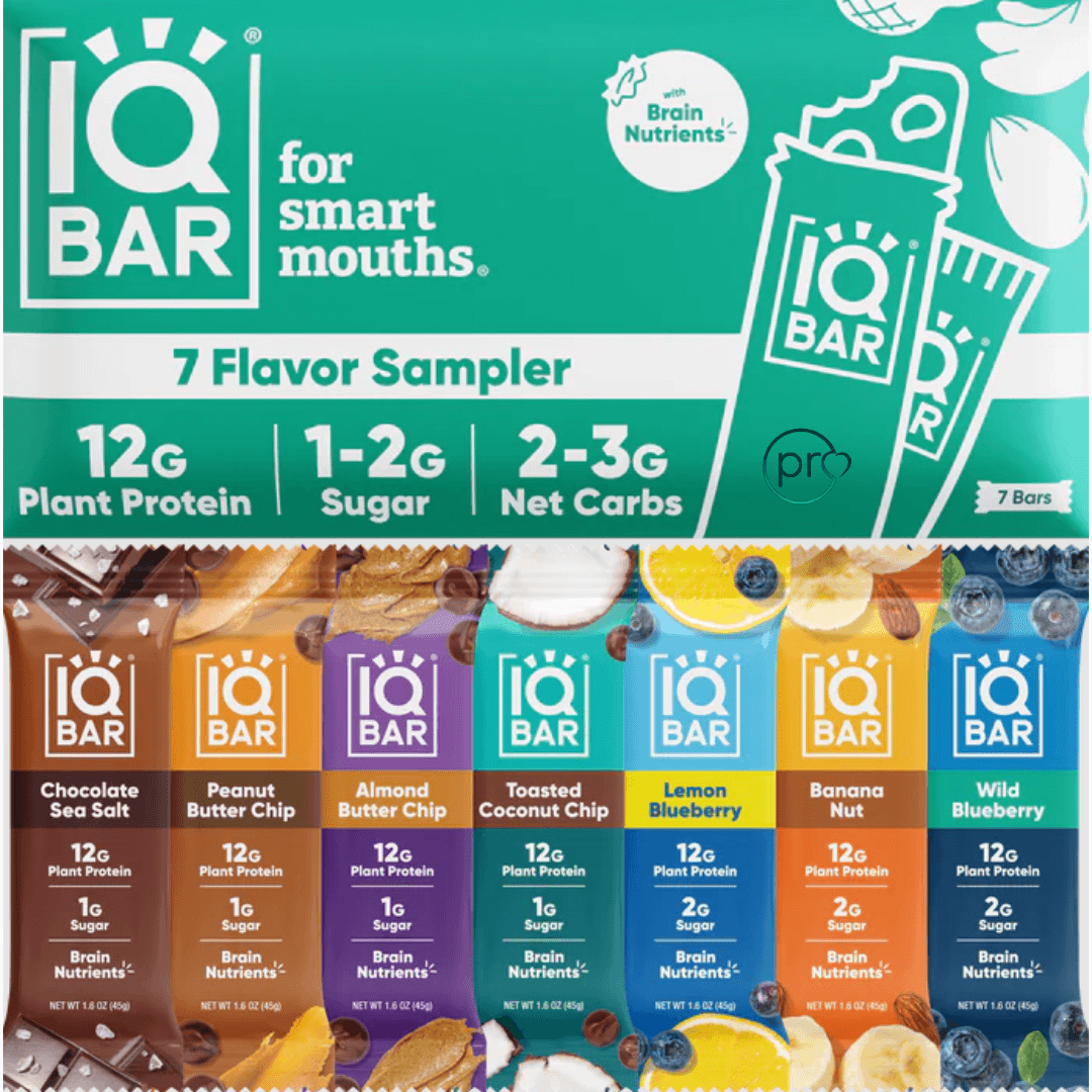 Buy 7 Bar sampler variety box | Plant Protein bars | IQBAR UK ...