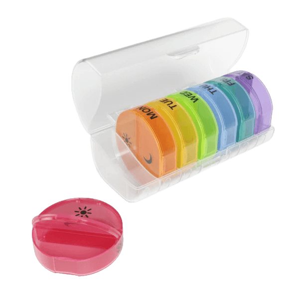 Buy Ezy Dose Weekly 2x/Day Circular Pill Planner, Rainbow - F ...